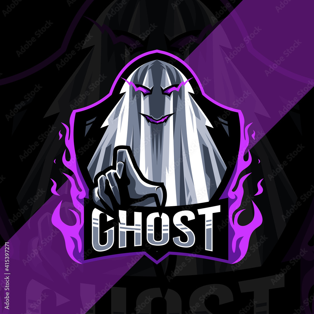 Vecteur Stock Ghost mascot logo esport template design | Adobe Stock