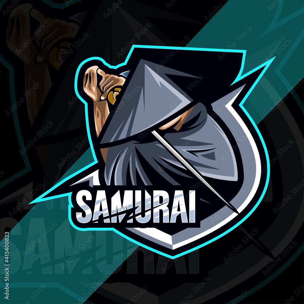 Samurai mascot logo esport design Stock Vector | Adobe Stock