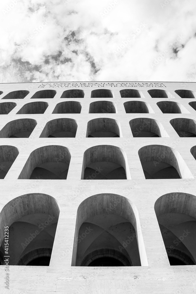 Colosseo Quadrato - Palazzo della Civiltà - Roma Stock Photo | Adobe Stock