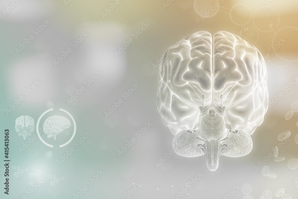 Human brain, neurosurgery analysis concept - detailed hi-tech texture ...