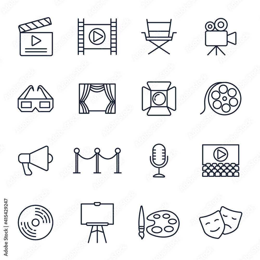 Set of Entertainment icon. Entertainment pack symbol template for ...
