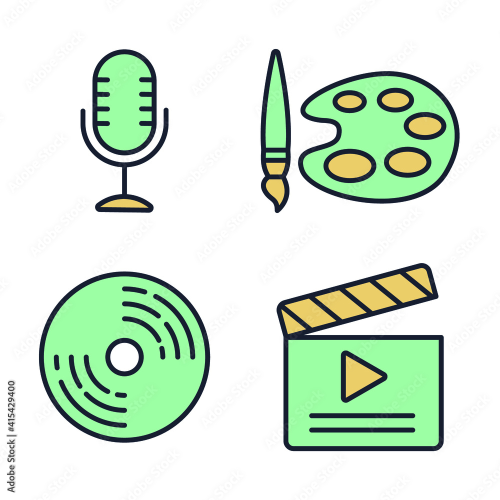 Set of Entertainment icon. Entertainment pack symbol template for ...