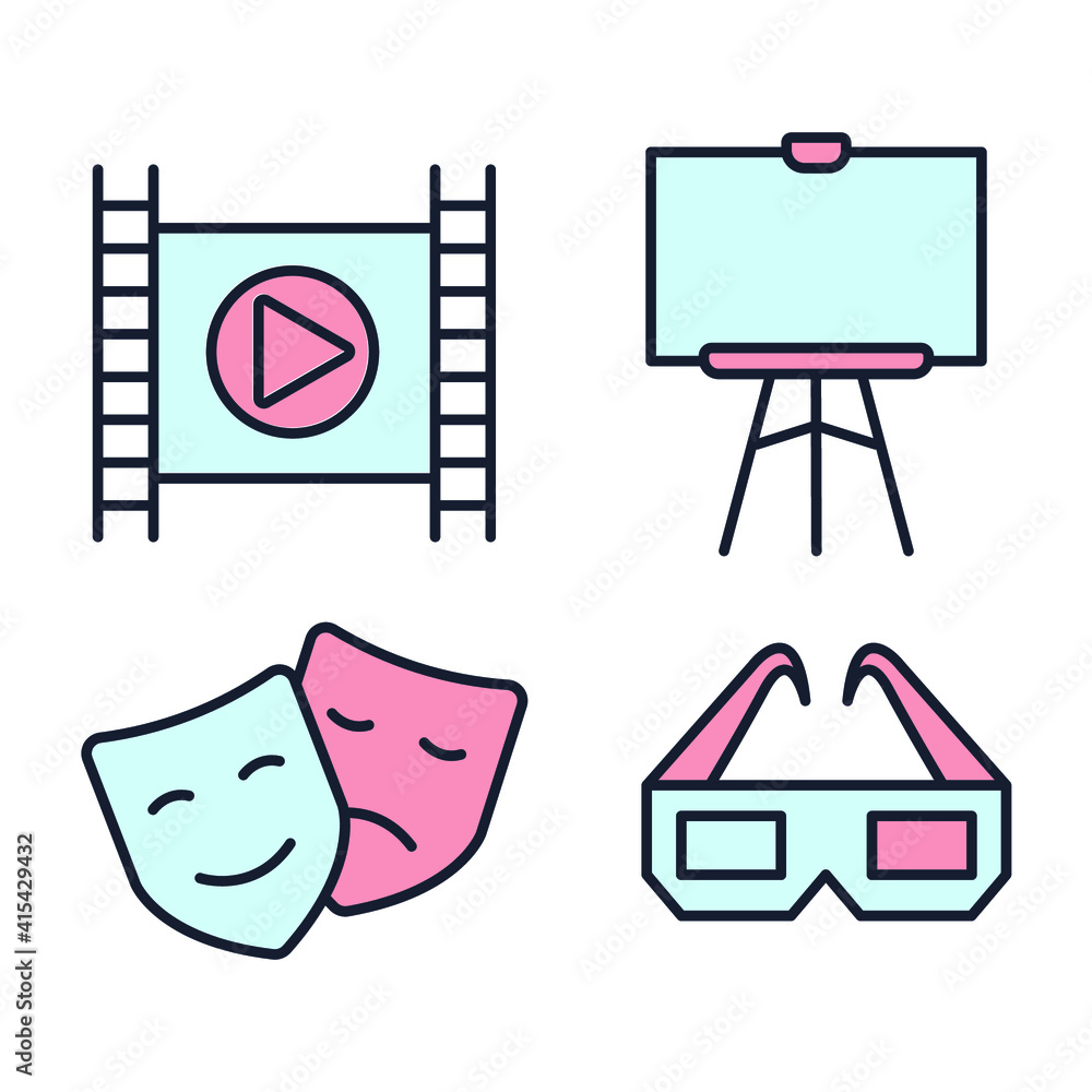 Set of Entertainment icon. Entertainment pack symbol template for ...