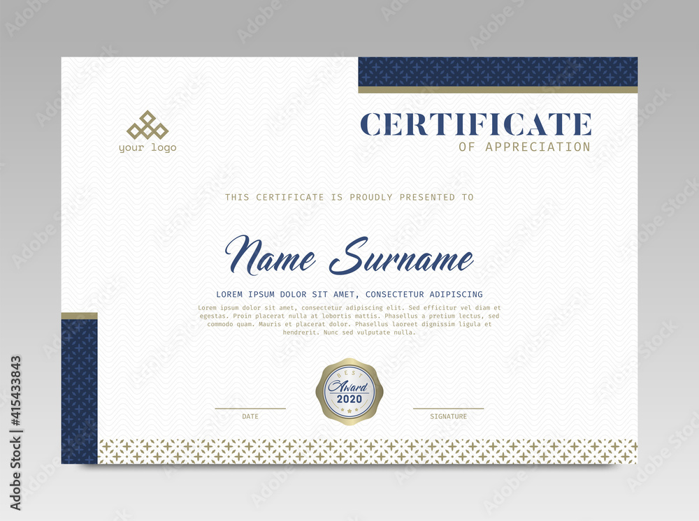 A4 Size Certificate Templates