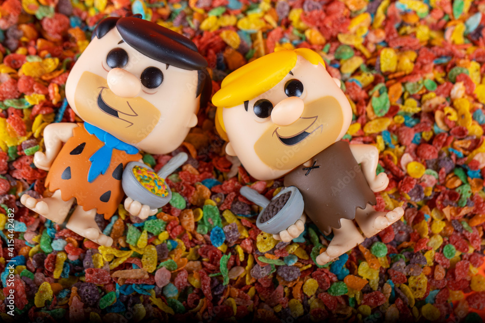 Foto Stock February 19 2021 Everett Wa Fred Flintstone And Barney
