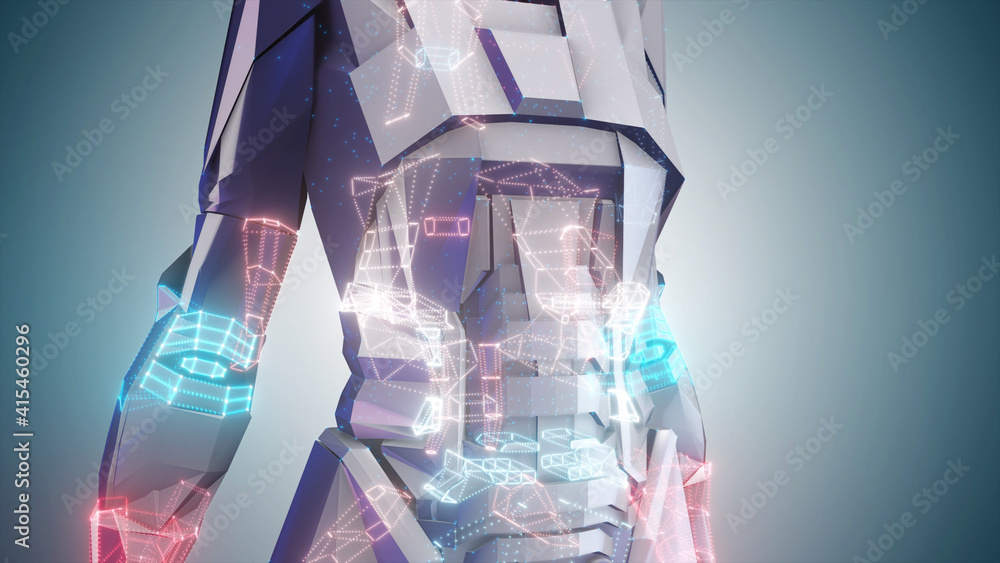3d rendered illustration of sci fi Humanoid Android robot woman body ...