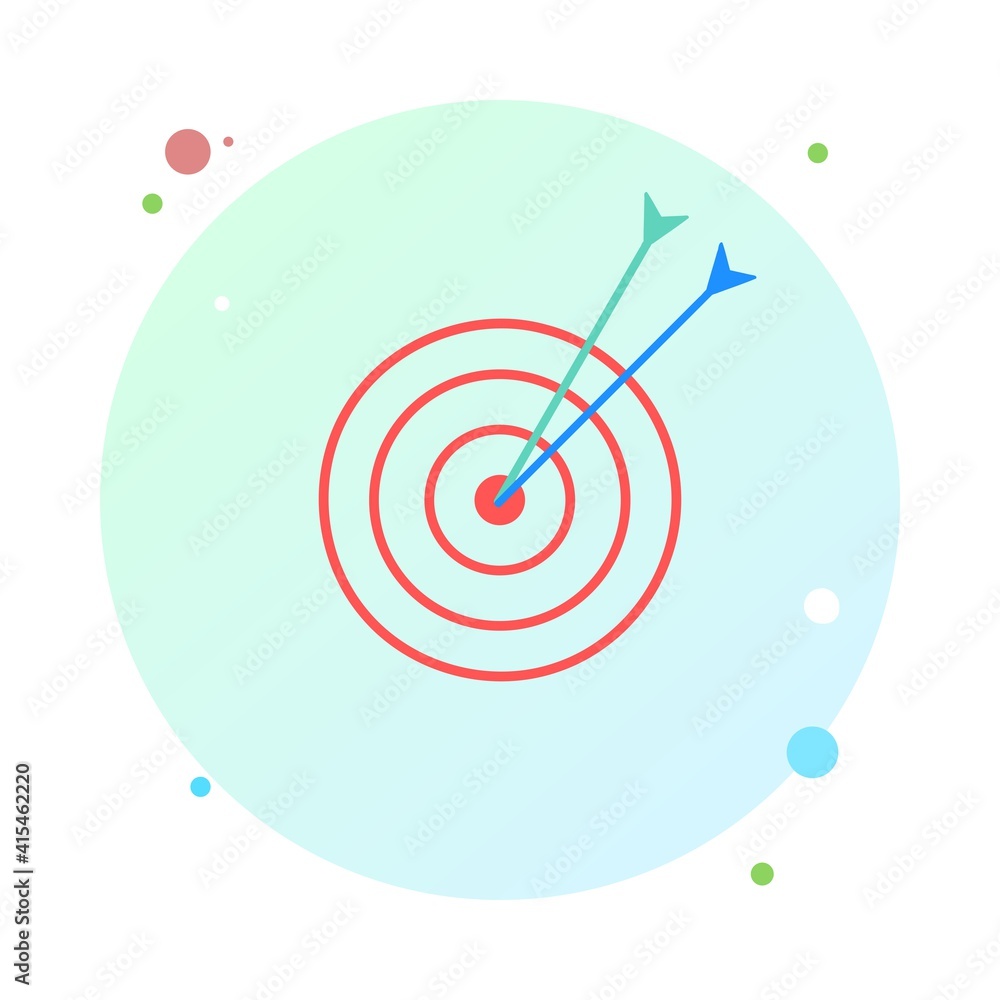 Target with arrow in circle icon. Goal achieve sign concept. Target ...