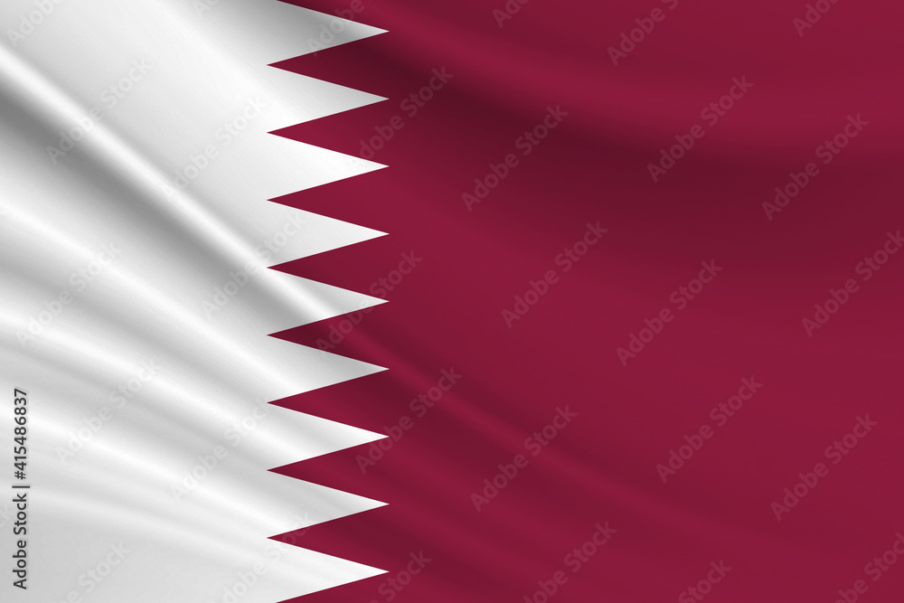 Flag of Qatar Fabric texture of the flag of Qatar Stock Photo | Adobe Stock