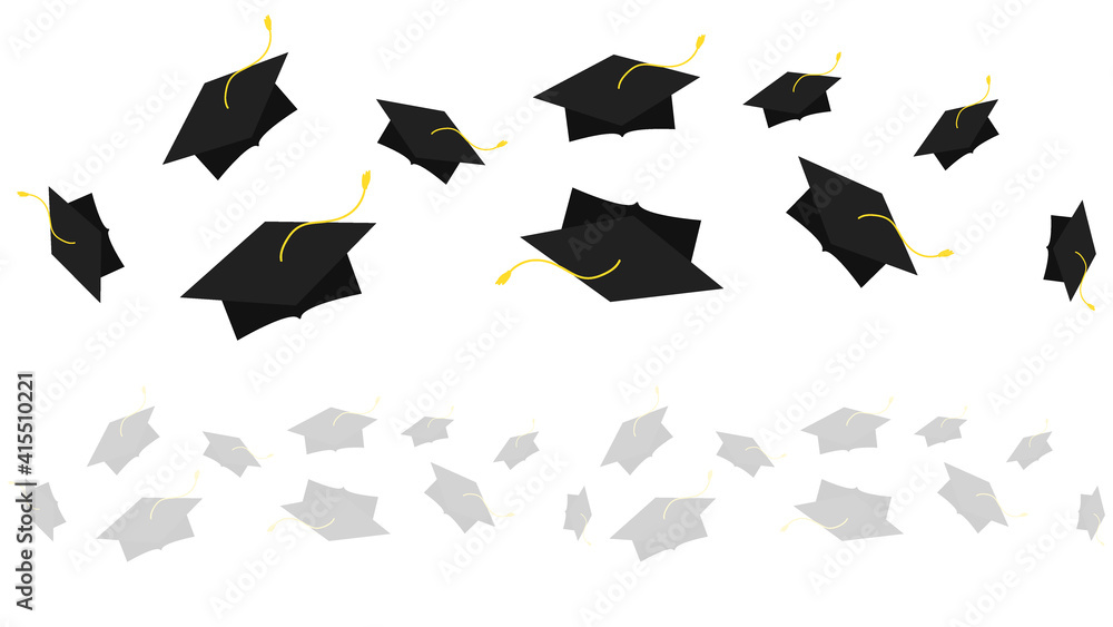 Graduation cap backdrop on isolated seamless ,Congratulations Graduates ...