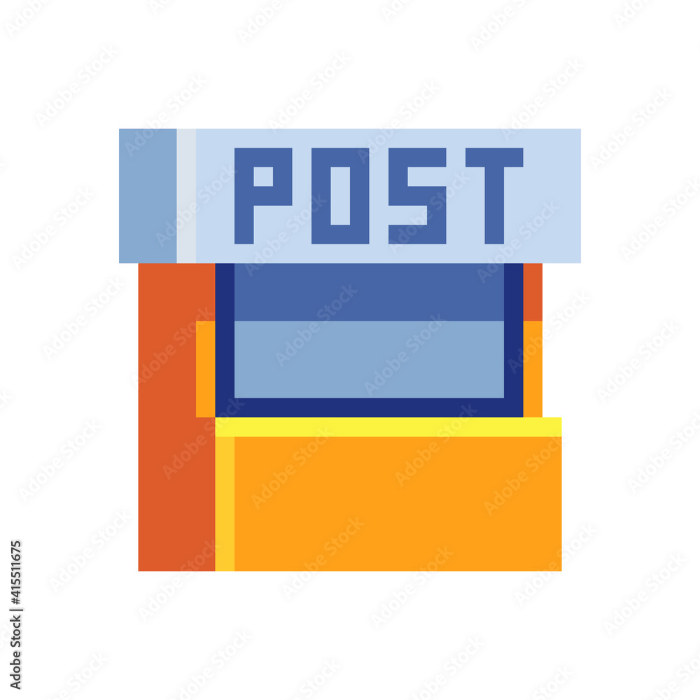 Post Office. Pixel icon. Sticker design. Video game sprite. Isolated ...