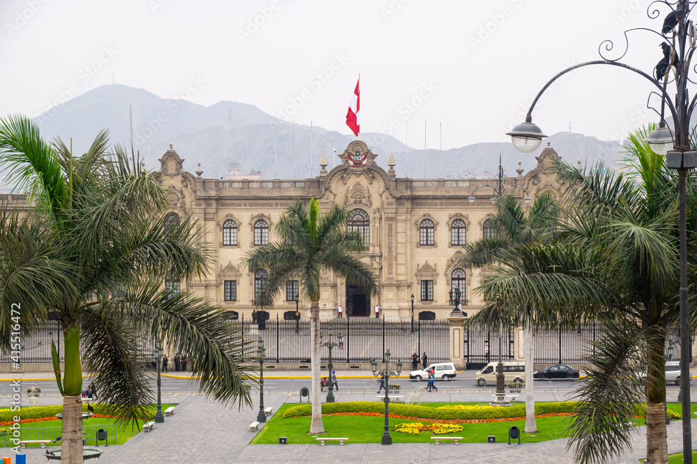 Palacio de Gobierno, Centro Histórico de Lima - Perú Stock Photo ...