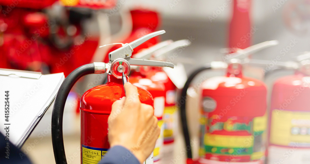 Engineer checking Industrial fire control system,Fire Alarm controller ...