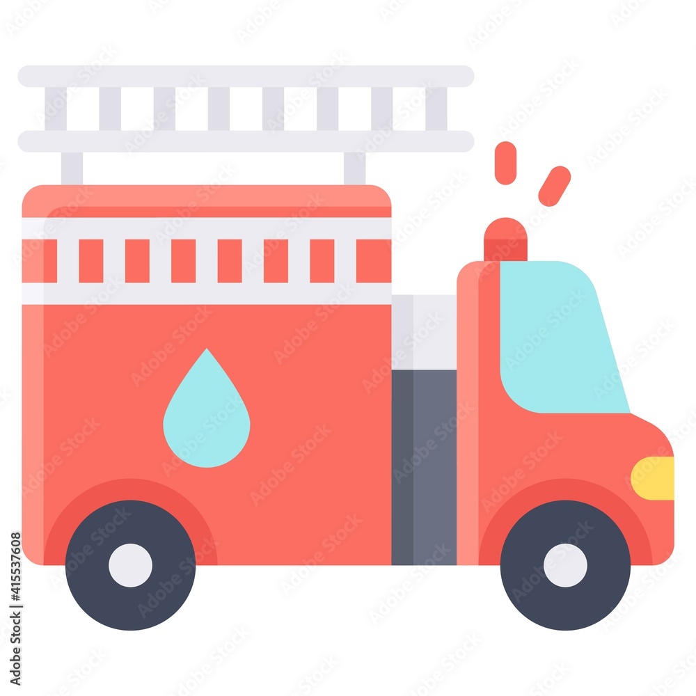 Fire engine icon, transportation related vector Stock Vector | Adobe Stock