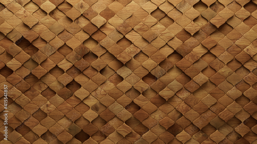 Wood Block Wall background. Mosaic Wallpaper with Light and Dark Timber ...
