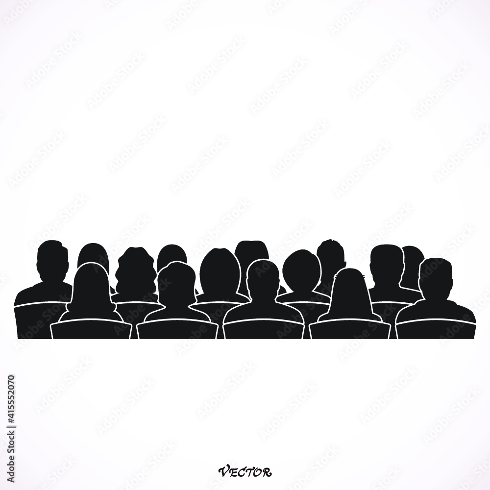 Silhouettes of Male, Female, Audiences. Stock Vector | Adobe Stock