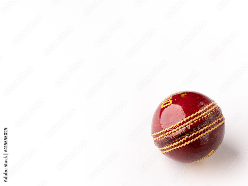 Red cricket ball isolated stock image. Stock Photo | Adobe Stock
