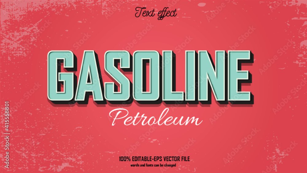 gasoline petroleum text effect design vector Stock Vector | Adobe Stock