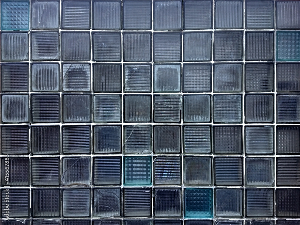 Old cracked glass block tile wall texture, frosted glass brick wall ...