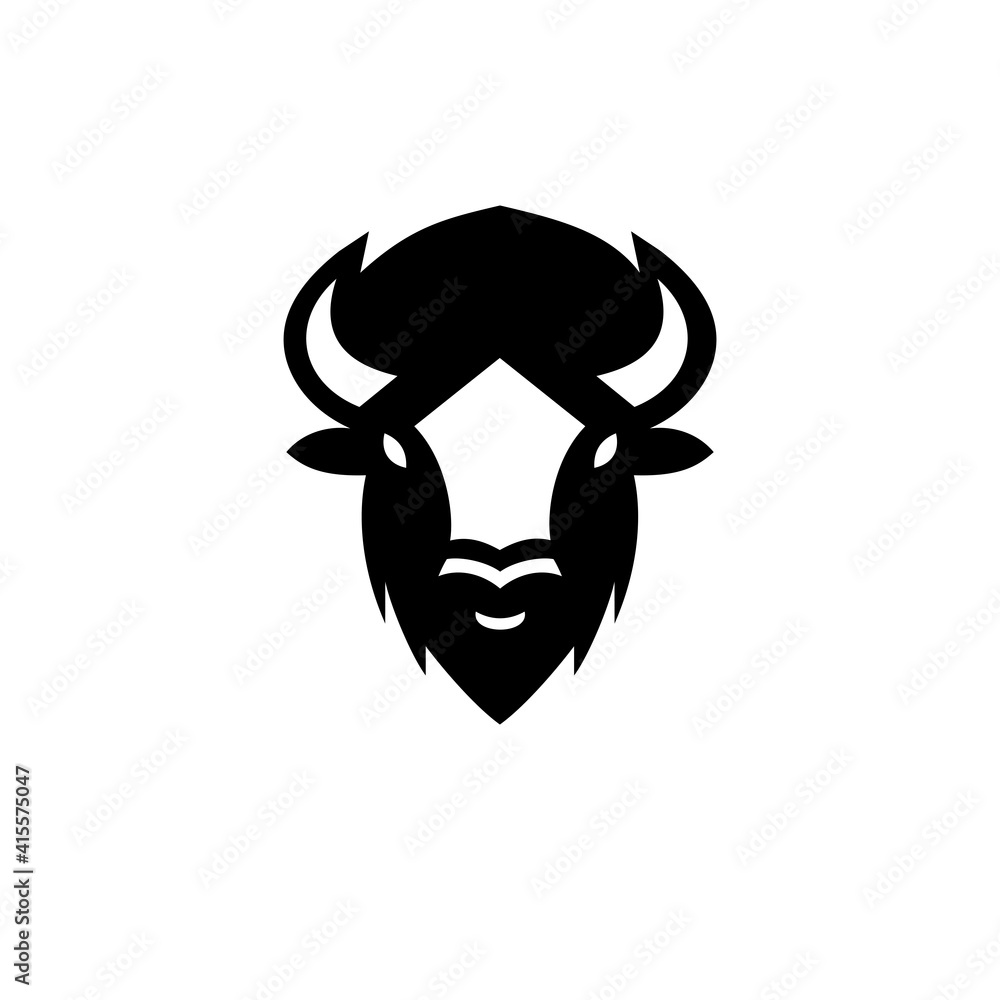 bison logo design vector Stock Vector | Adobe Stock