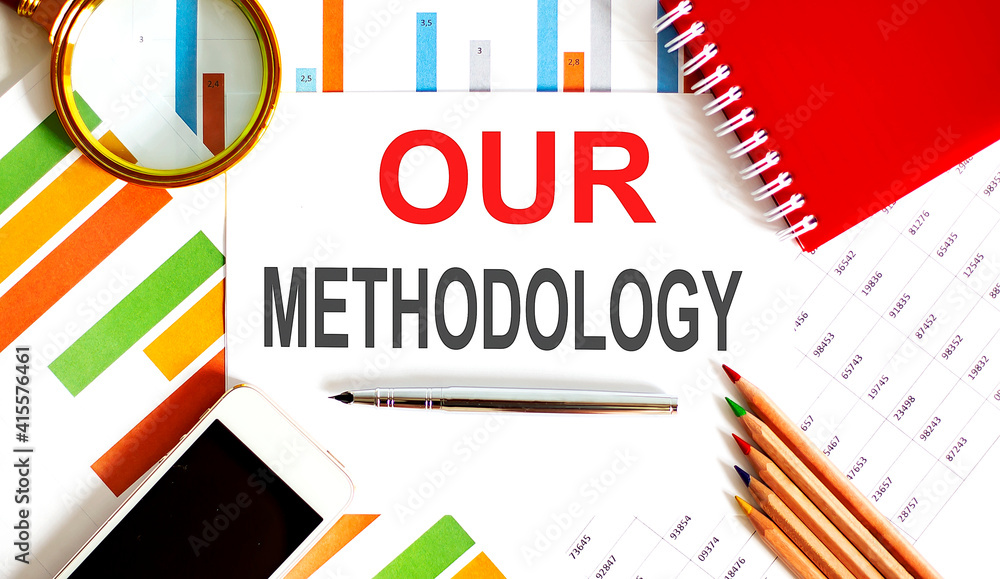blank note pad with Our Methodology text on chart background Stock ...