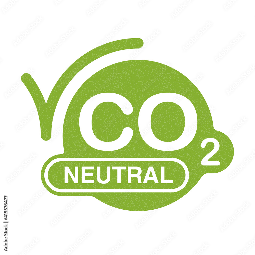 CO2 neutral emblem - net zero carbon footprint Stock Vector | Adobe Stock