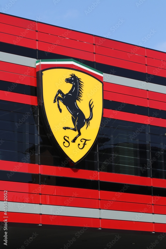 Maranello, Modena, Italy, February 2021 - Entrance of the modern ...