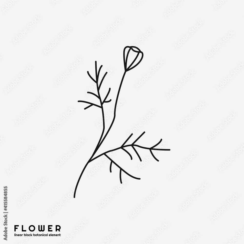Flower icon on white background, isolated. Collection of floral signs ...