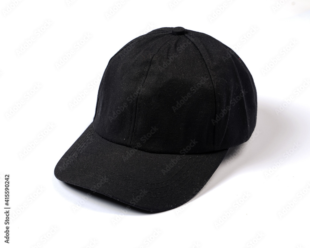 Black baseball cap in four different points of view isolated on white ...