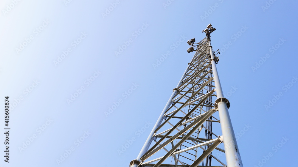 Communication tower base station. Metal structure wireless mobile phone ...