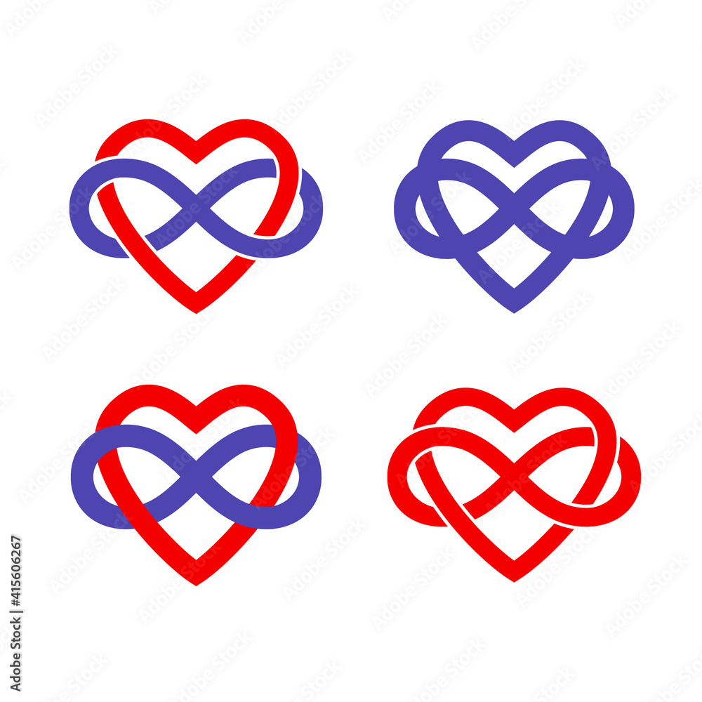 Polyamory Concept Sign Banner. Vector Infinity Heart Shape Stock Vector ...