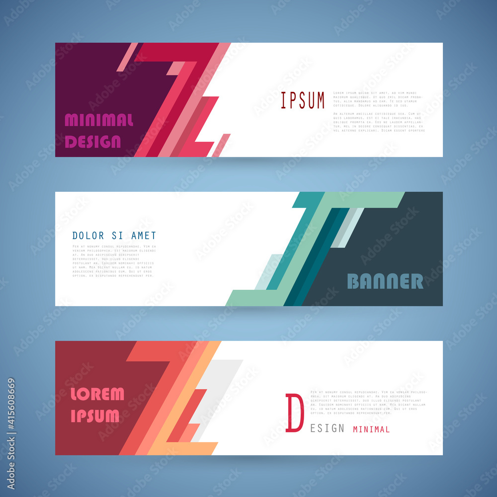 Vector horizontal banner template, abstract design Stock Vector | Adobe ...