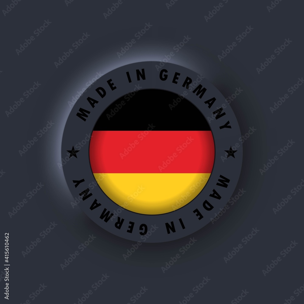 Made in Germany. Germany made. Germany emblem, label, sign, button ...