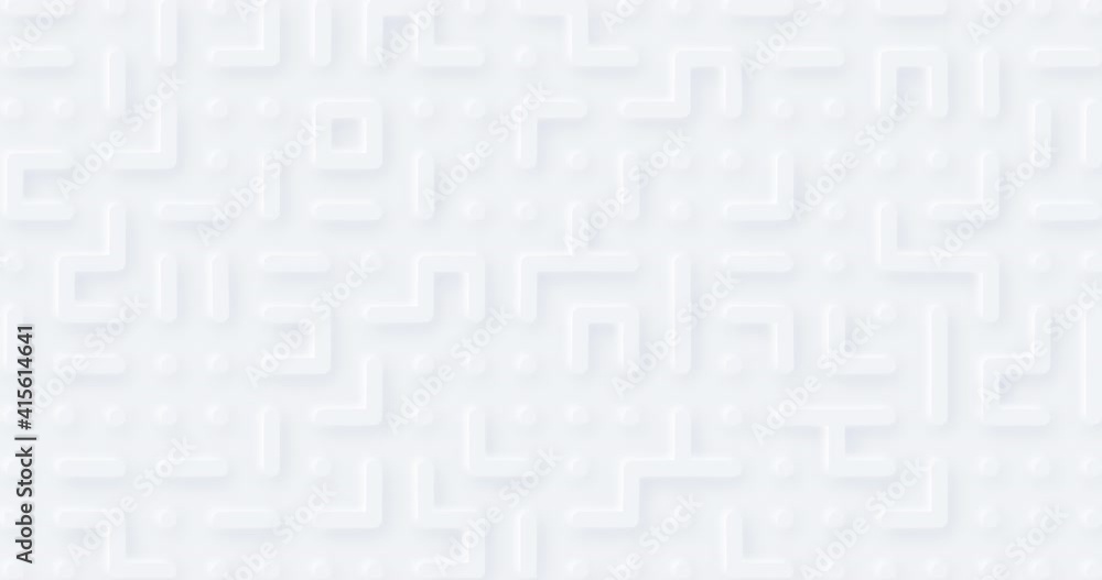 4k white dynamic abstract animation with soft shadow. 3d move dots ...