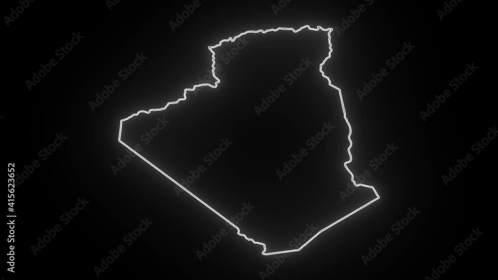 Map of Algeria, Algeria outline, Animated close up map of Algeria vídeo ...