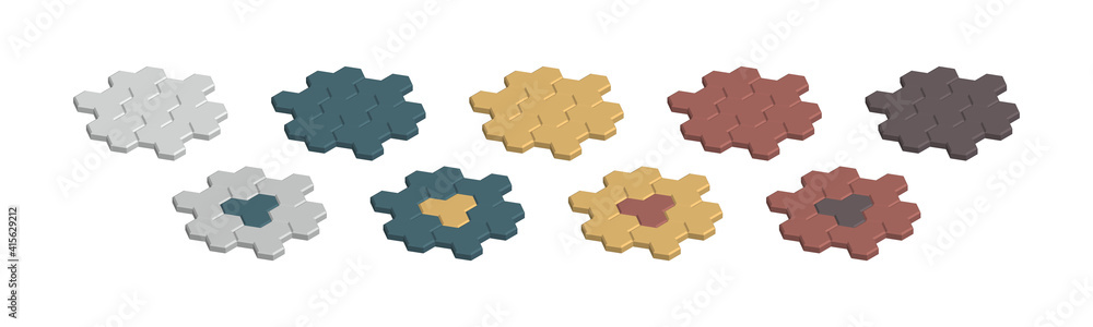 Isometric vector illustration concrete paver blocks isolated on white ...