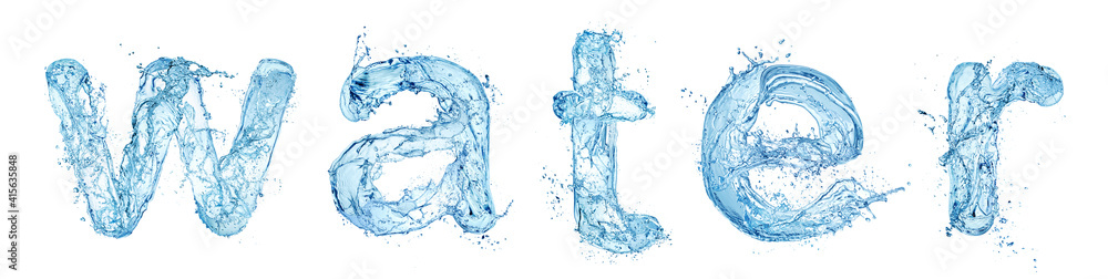 water splash letter isolated on white background ภาพถ่ายสต็อก | Adobe Stock