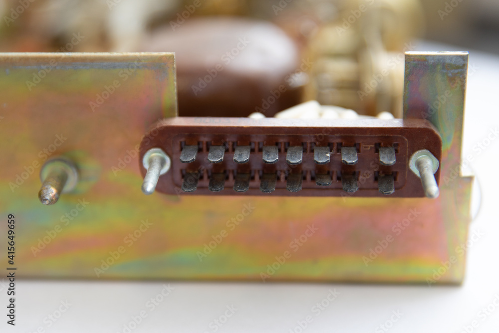 Interface connector from an old computer. A replacement module of a ...