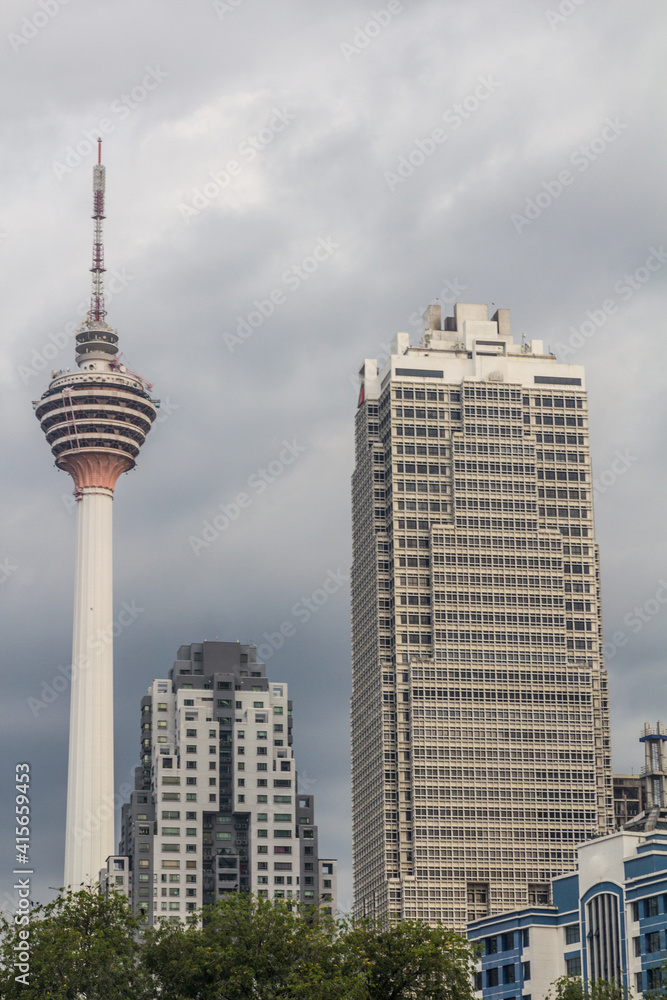 KL Tower (Menara Kuala Lumpur) in Kuala Lumpur, Malaysia. Stock Photo ...
