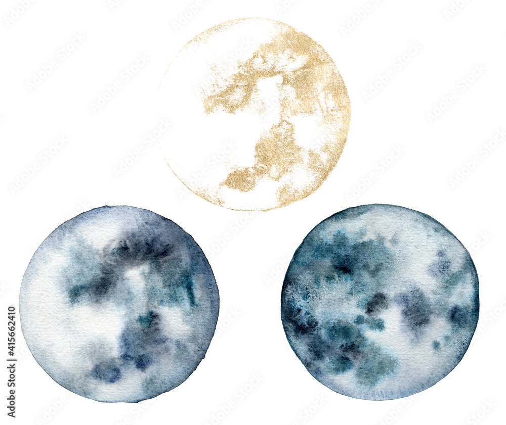 Blue Moon Print Fabric