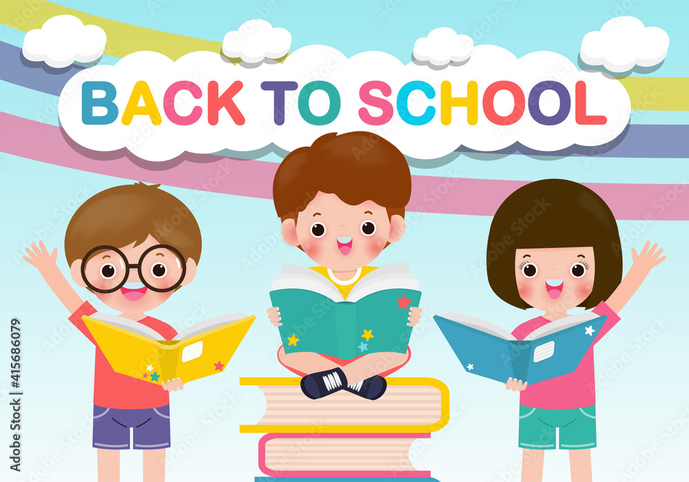 Happy School Children Background