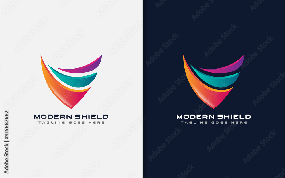 Modern Shield Logo Design. Abstract Colorful Shield Usable For Business ...