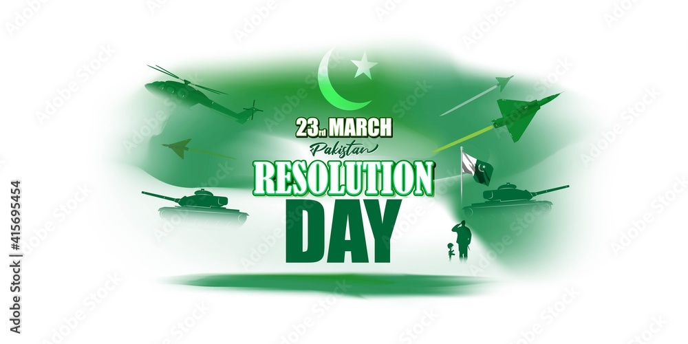 Vector illustration concept of Pakistan day greeting, 23 March ...