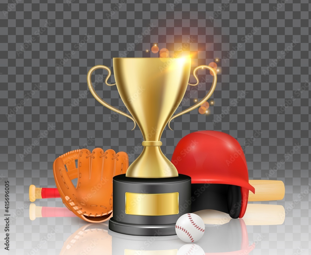 Baseball sport game championship winner award, vector illustration ...