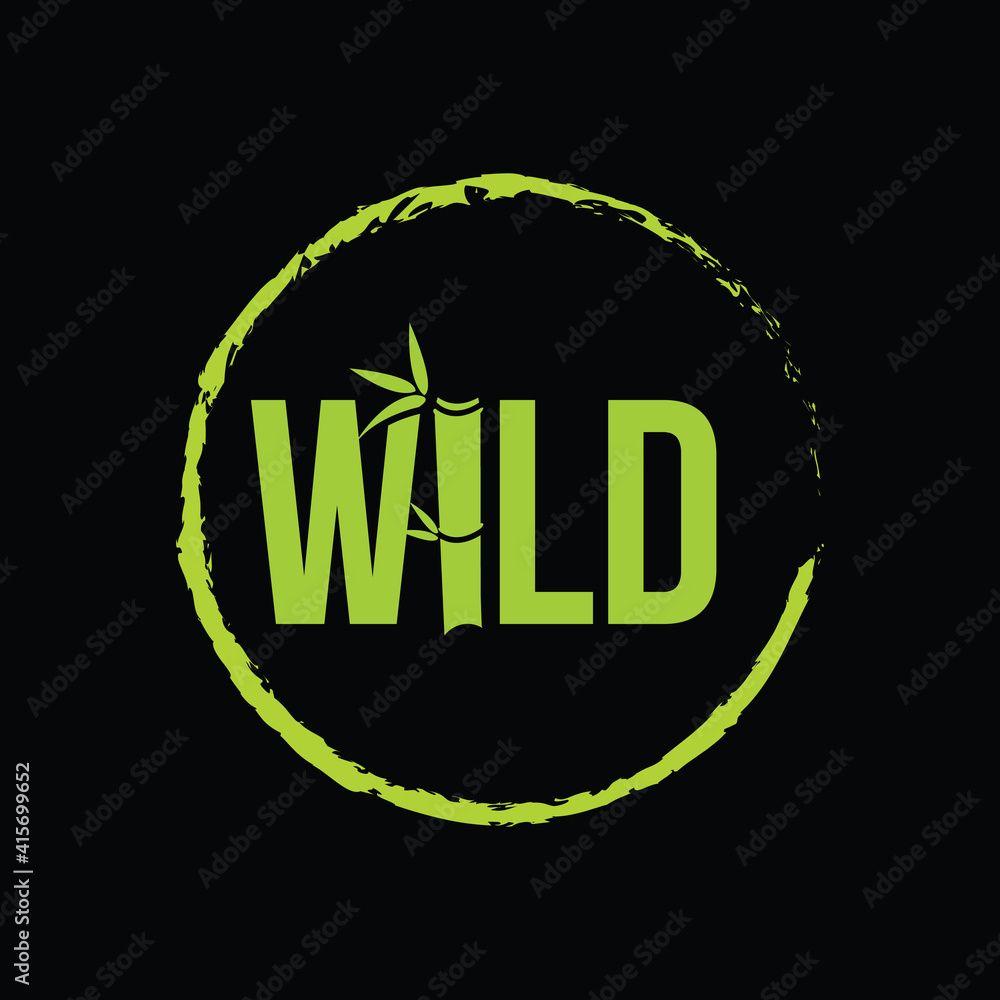 Stylish Wild Lettering Typography logo design vector illustration Stock ...