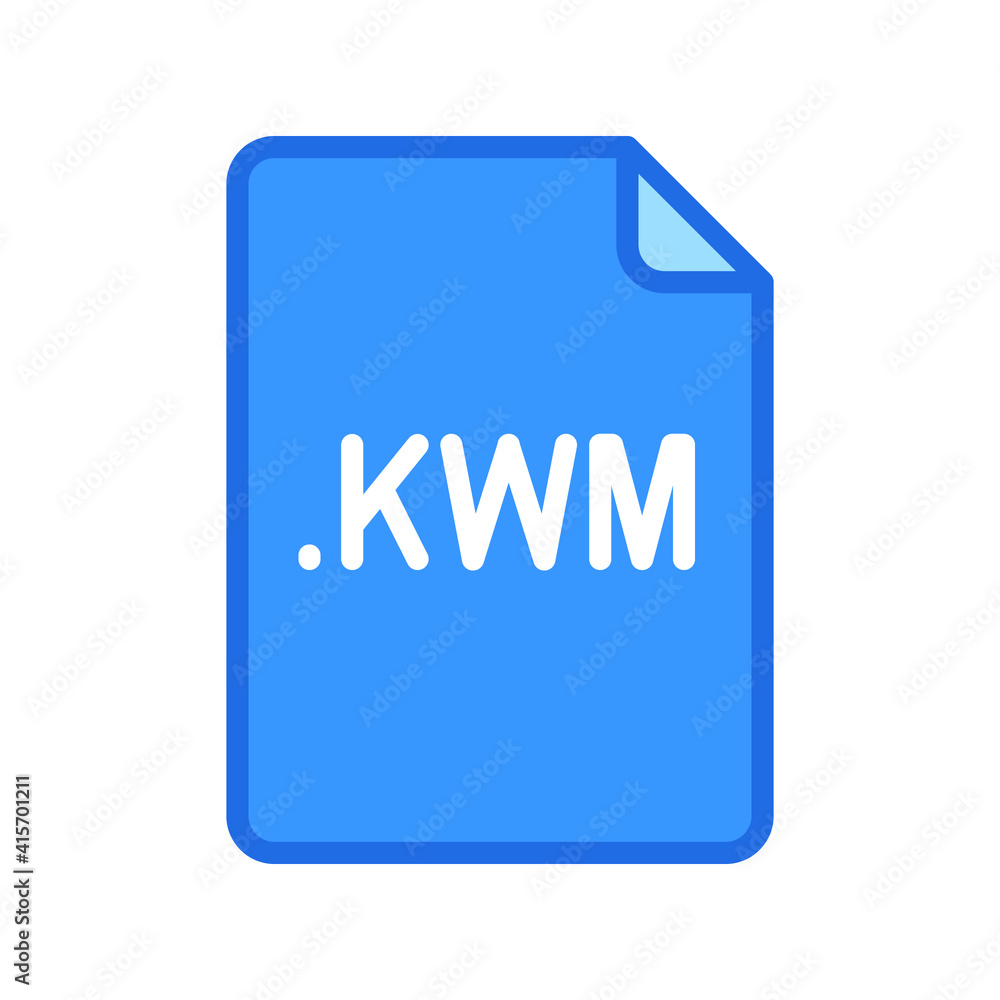 KWM file format filled outline icon. Linear style sign for mobile concept and web design. Simple ...