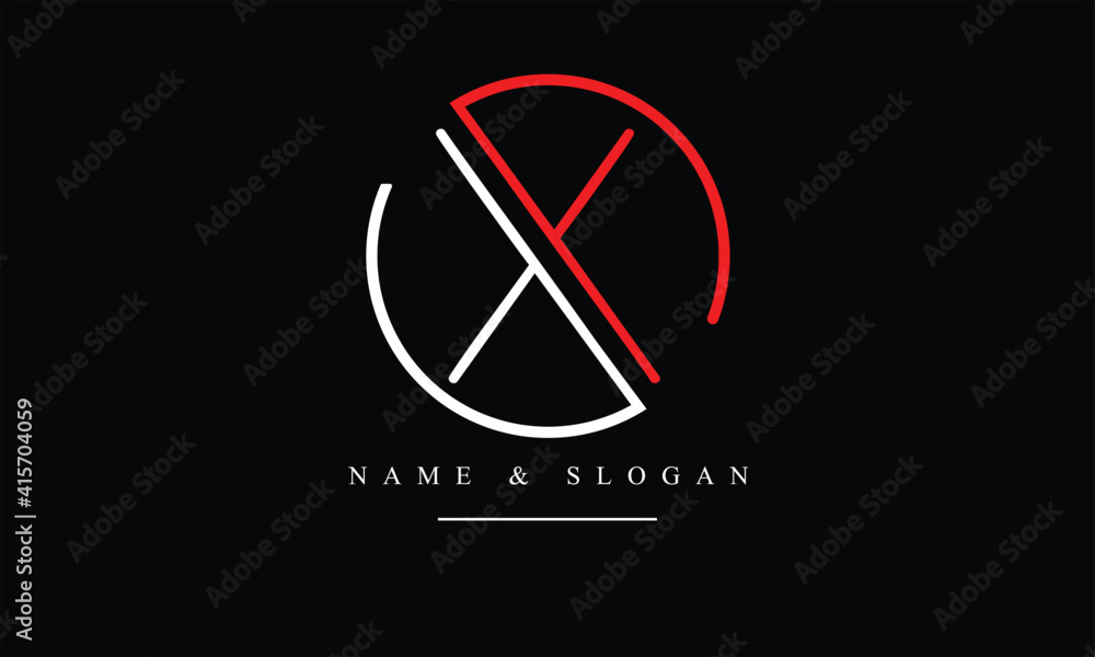 OX, XO, O, X abstract letters logo monogram Stock Vector | Adobe Stock