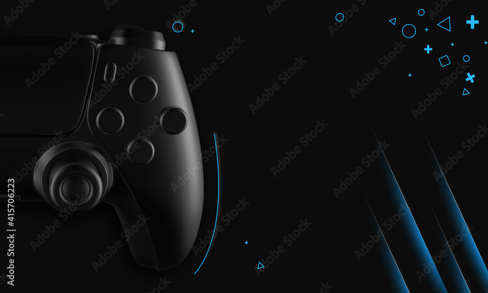 video game controller background, 3d rendering, gray background ...