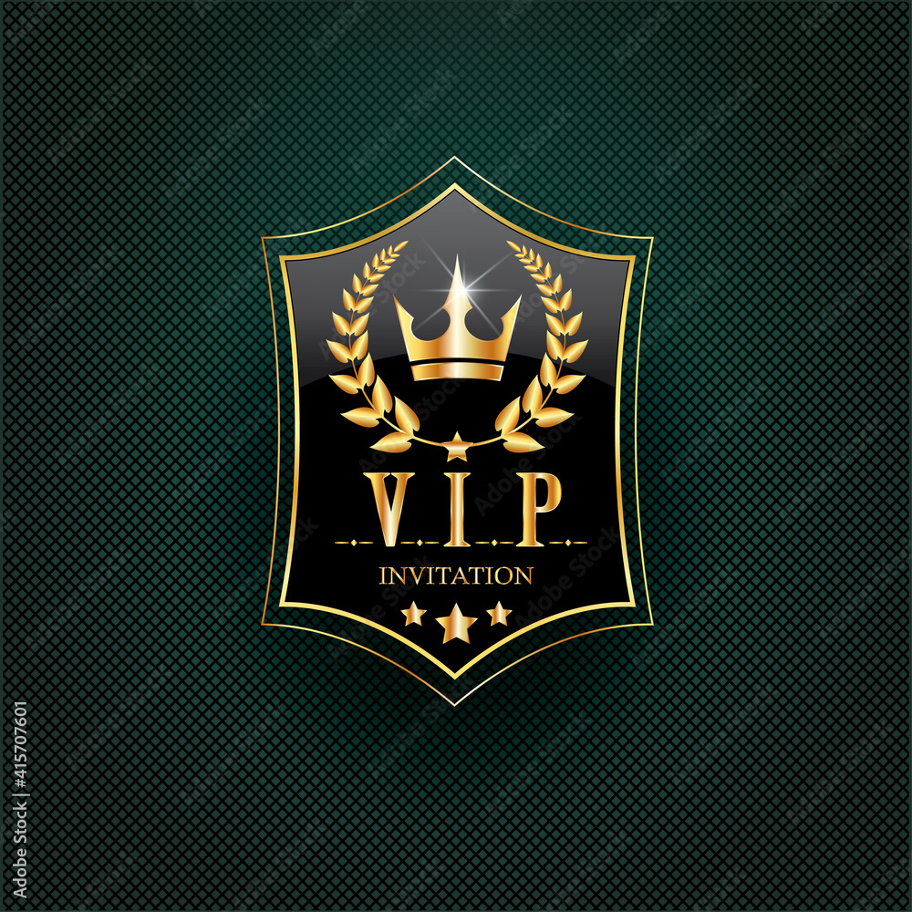 Vip black label with golden crown. Cover of VIP card. Luxury Creative ...