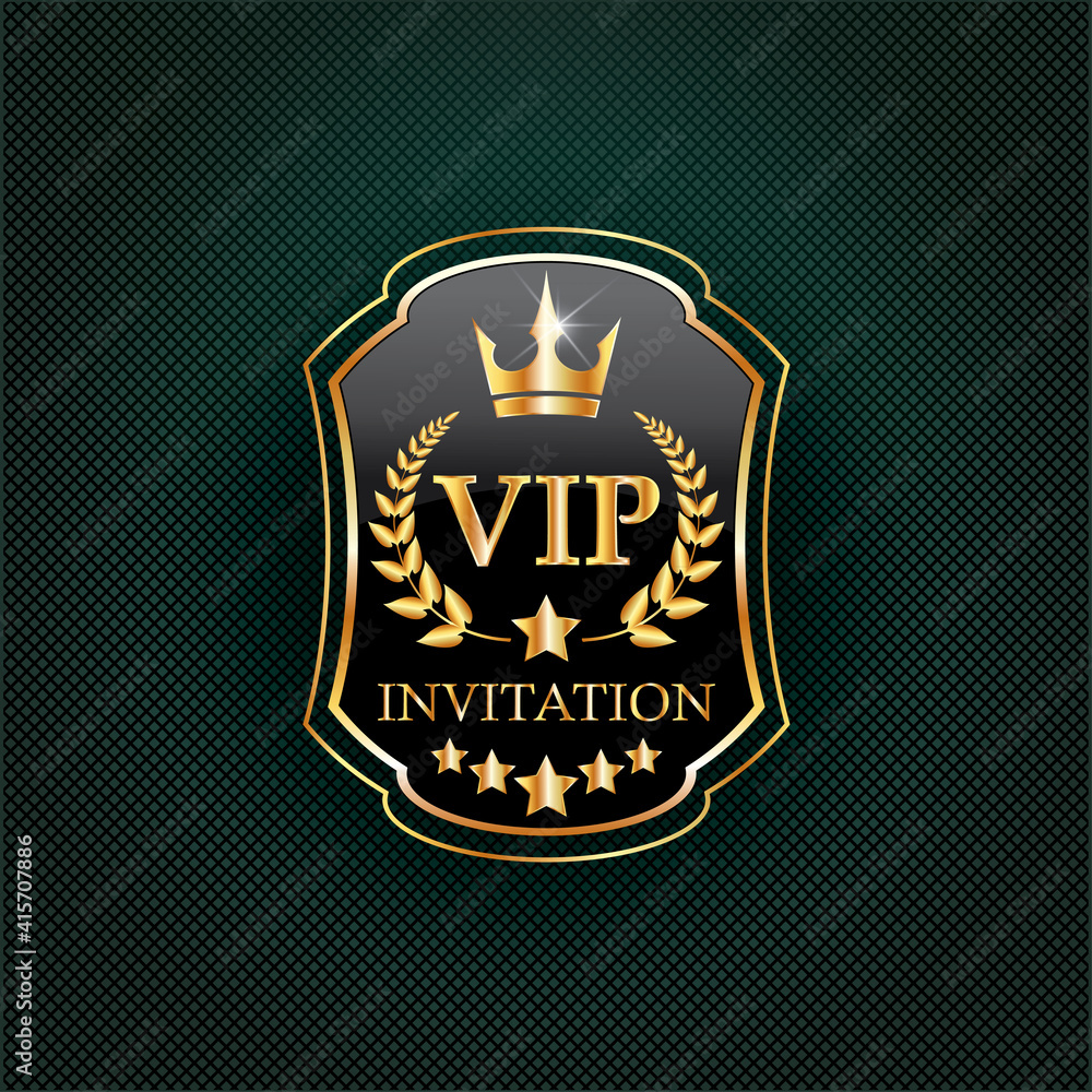 Vip black label with golden crown. Cover of VIP card. Luxury Creative ...