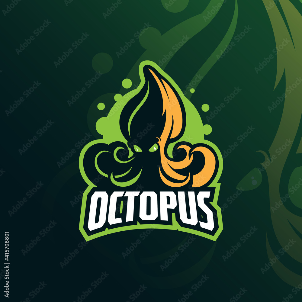 octopus mascot logo design vector with modern illustration concept ...